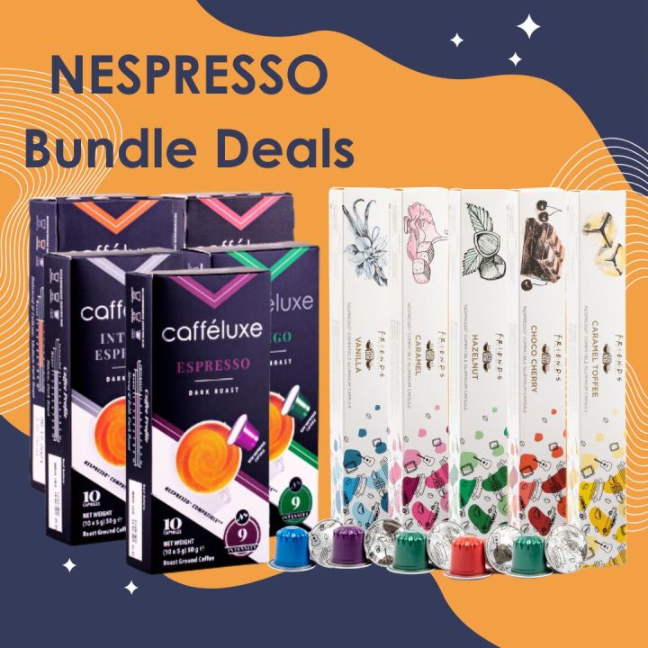 (Bundle of 4) CAFFELUXE Nespresso Compatible Coffee Capsules, 10 capsules per pack | Lazada