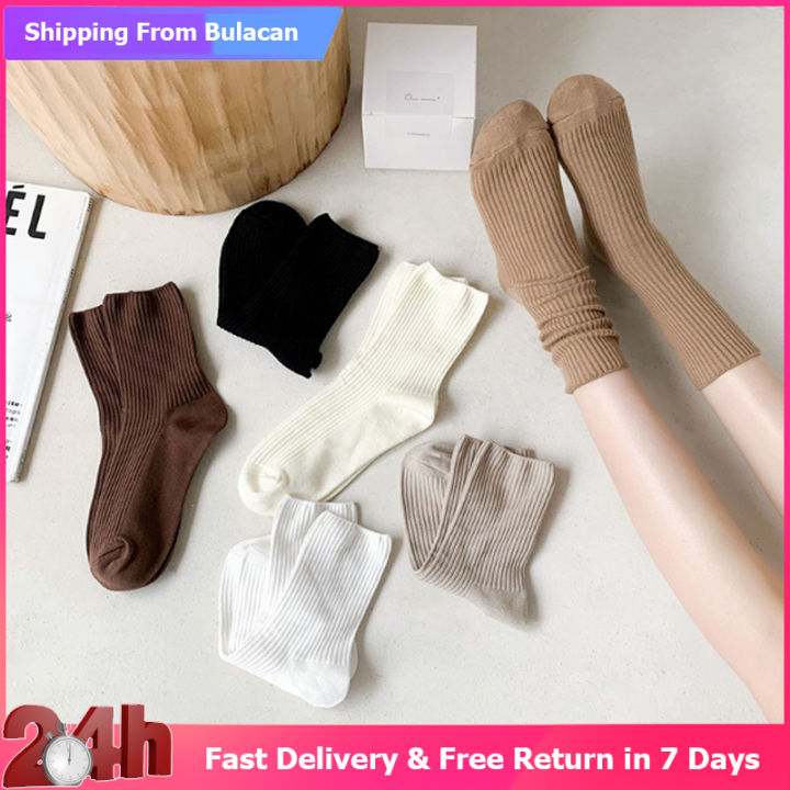 [Ready Stock+COD] 4Double Pack Shawn Yue Socks All Cotton Mid-Calf ...