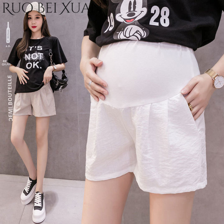 Ruo Bei Xuan กางเกงสามส่วนสำหรับฝ้ายลินินกางเกงขาสั้นสตรีคุณแม่ขาผ้าบาง ...