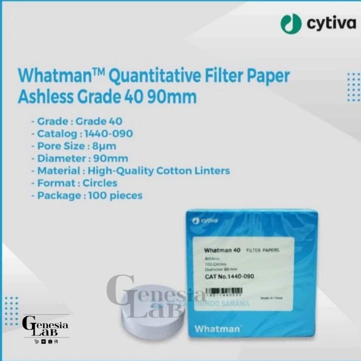 Filter Paper I Kertas Saring Grade 40, 90 mm Whatman Cytiva 1440-090 ...