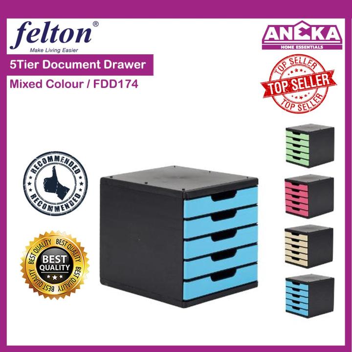 FELTON Random Colour 5 Tier Document Drawer Tray / Document Rack ...
