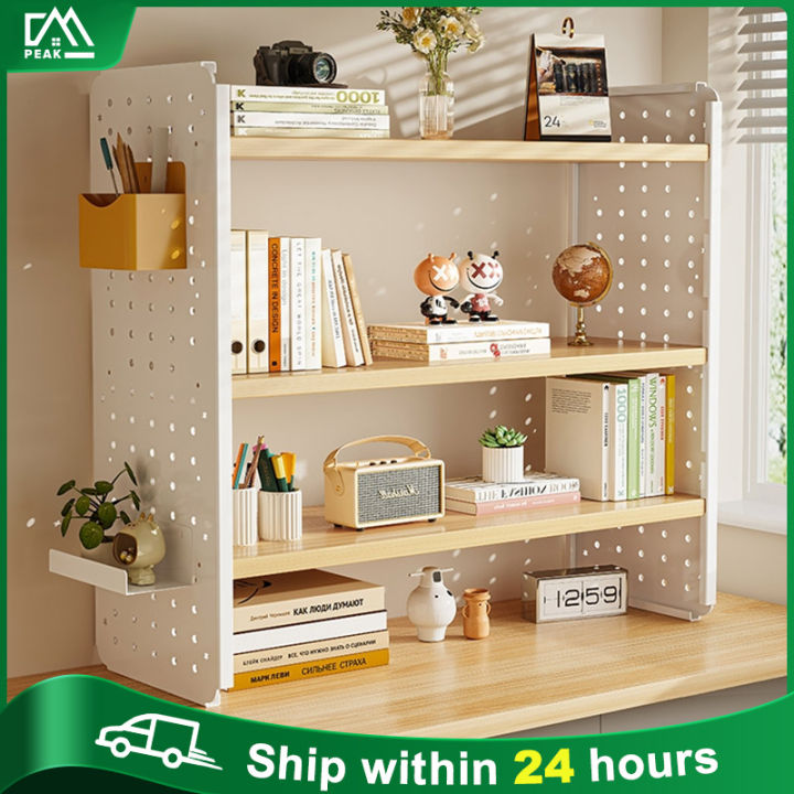 Desktop storage rack desk bookshelf hole board home study desk multi ...