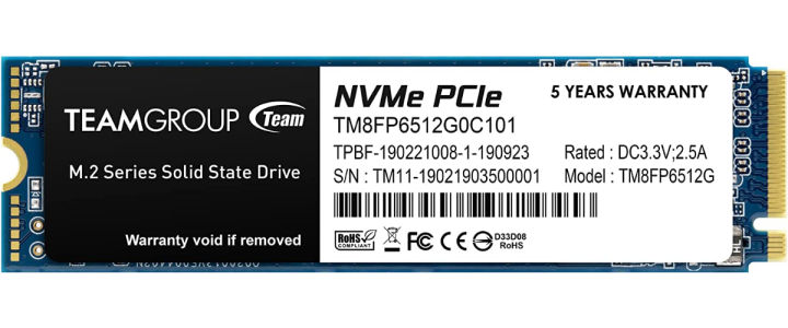 TEAMGROUP MP33 512GB SLC Cache 3D NAND TLC NVMe 1.3 PCIe Gen3x4 M.2 ...