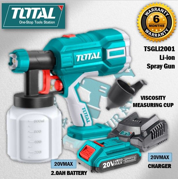 TOTAL TSGLI2001 20V Li-ion Cordless Spray Gun Set『6 Months Warranty ...