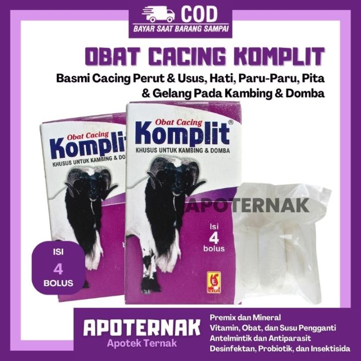 OBAT CACING KOMPLIT KAMBING 4 BOLUS EKA FARMA - Cacing Gilik Pita Hati ...