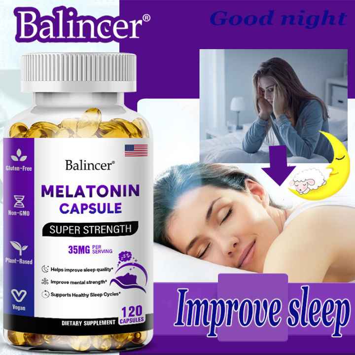 Sleep aid supplement-35MG, improve sleep quality, help relax, melatonin ...