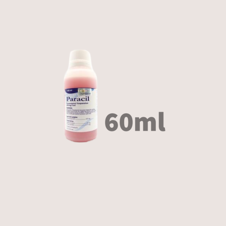 Paracil Paracetamol 250mg/5ml Suspension 60ml Demam / Fever [ Same as ...