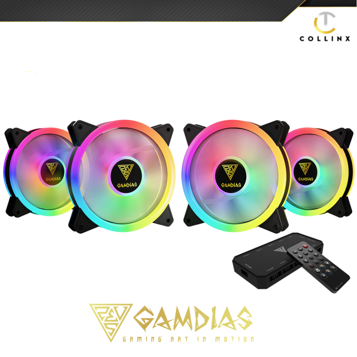 GAMDIAS AEOLUS CASE FAN ARGB | Remote To Switch Between 55 Lighting ...