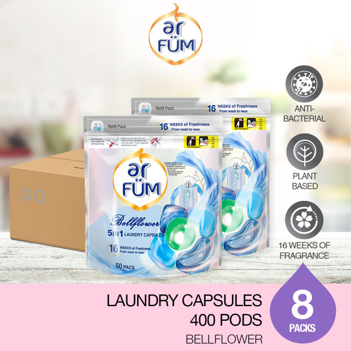 ar FÜM 5in1 Laundry Capsule Refill Pack 50 Pods x 8 - Bellflower/Nopal ...