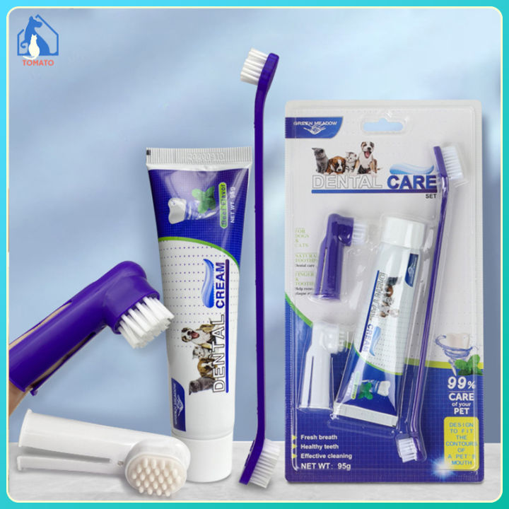 Pet Dog Toothbrush Dog Cat Toothpaste Set Mouth Cleaning Care | Lazada PH