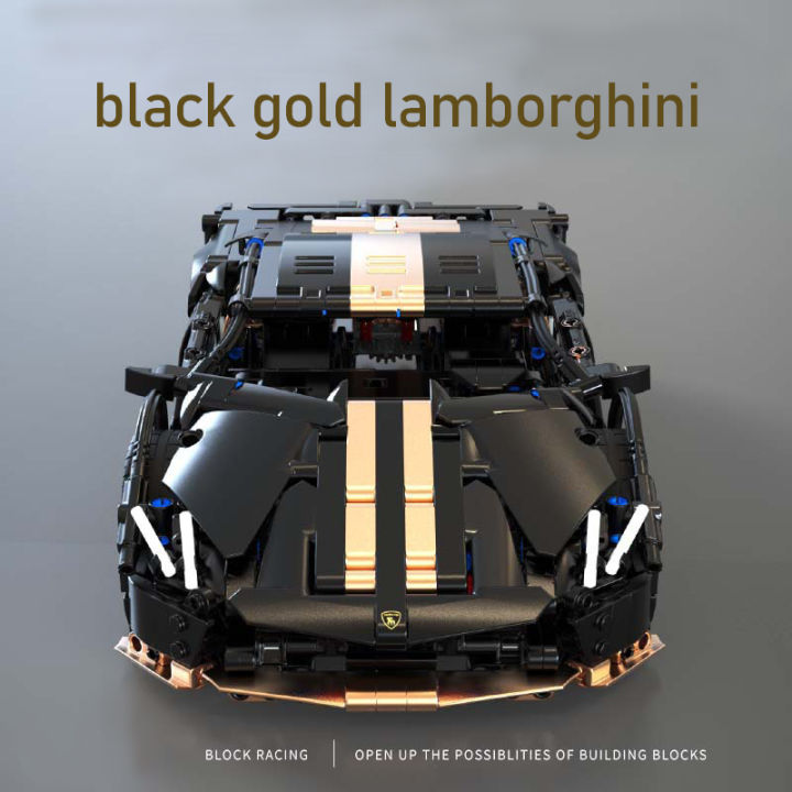 Black Golden Lamborghini Building Blocks Remote Control Supercar Toys ...