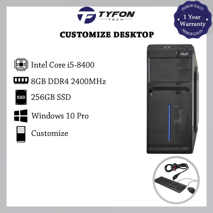 Customize Desktop i5-8400 8GB DDR4 RAM 256GB SSD Win 11 Pro Desktop PC ...