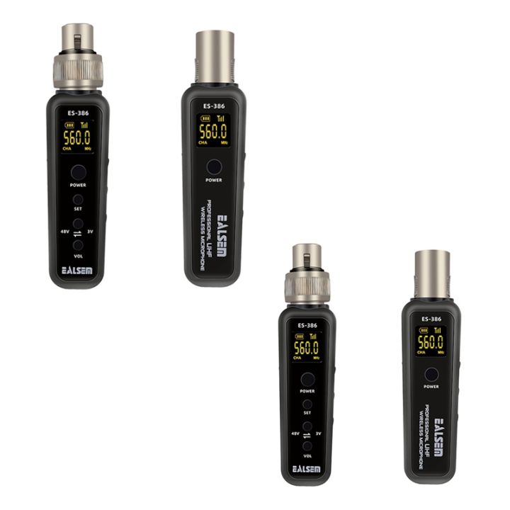 TECHCHIP- UHF Wireless Microphone Converter XLR Transmitter Receiver ...