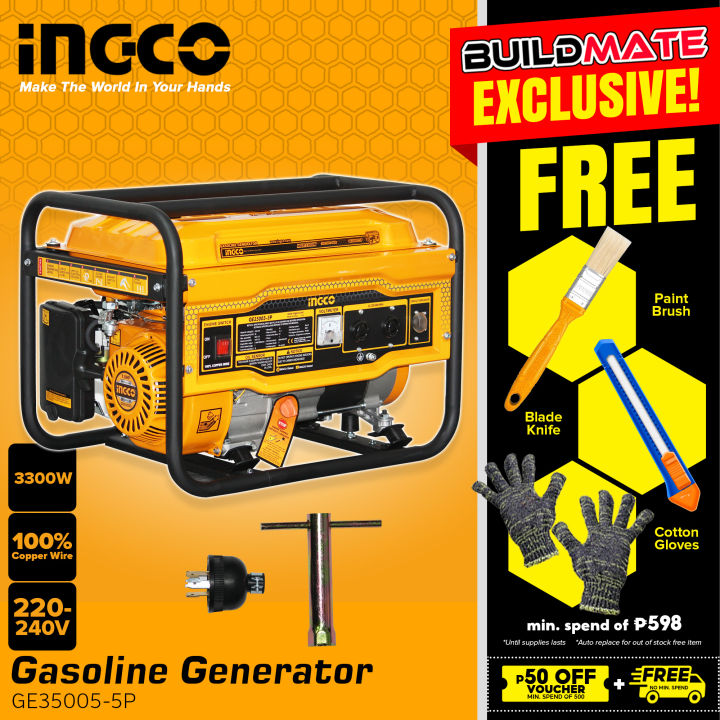 INGCO Gasoline Generator 3.5KVA GE35005-5P - BUILDMATE - IPT | Lazada PH