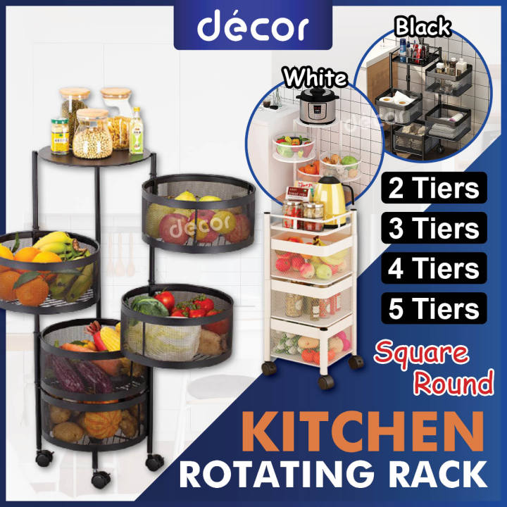 Rak Dapur Kitchen Rotating Rack Stainless Steel Multifunction Square ...