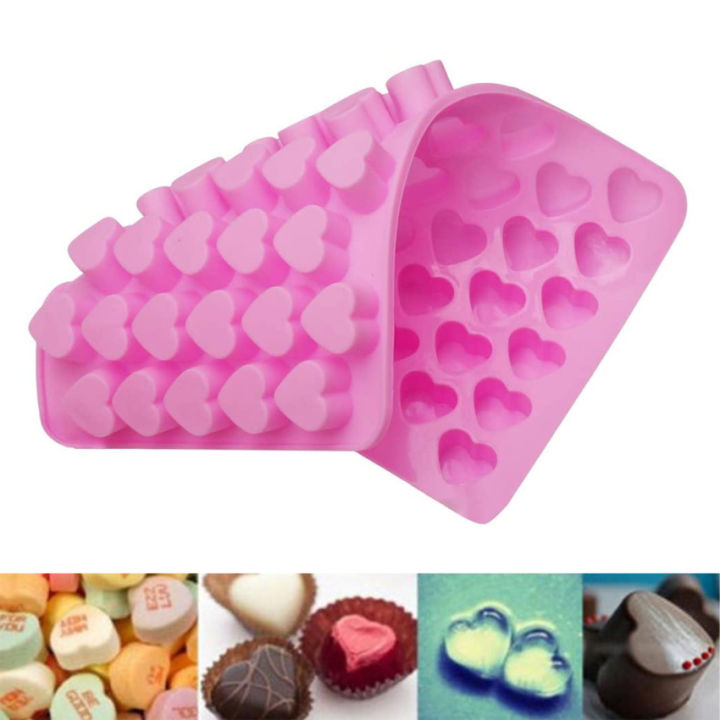 55 Heart Mould Mini Candy Molds Silicone Shape for Love Chocolate Soap ...