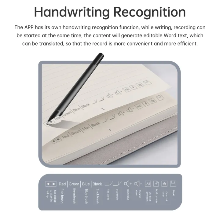 Smart Pen Notebook Leather Journal Sync App Voice to Text Offline AI ...