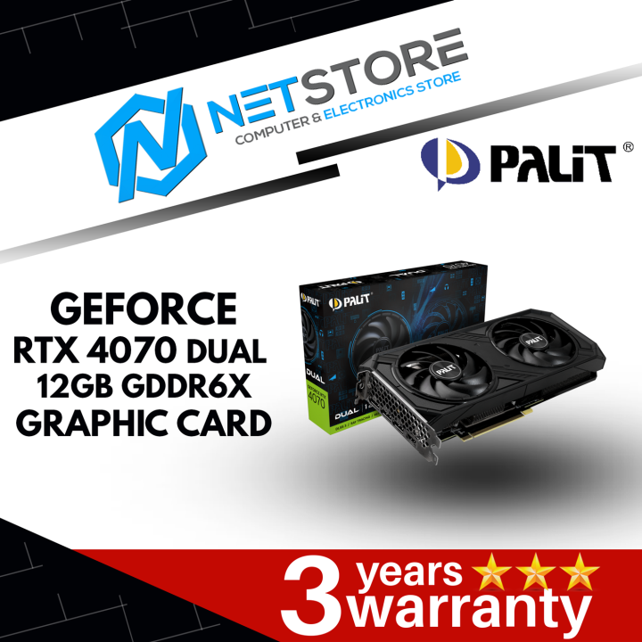 PALIT GeForce RTX 4070 DUAL 12GB GDDR6X GRAPHICS CARD - NED4070019K9 ...