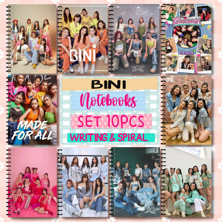 BINI laminated top cover spiral notebook set of 6 and 10pcs | Lazada PH