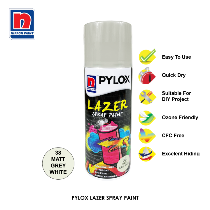 Pylox Lazer Spray Paint Matte Grey White No.38 Nippon | Lazada PH