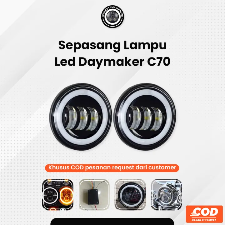 Lampu Led Foglamp Daymaker C70 40W Ring Putih Terang Banget Bahan ...