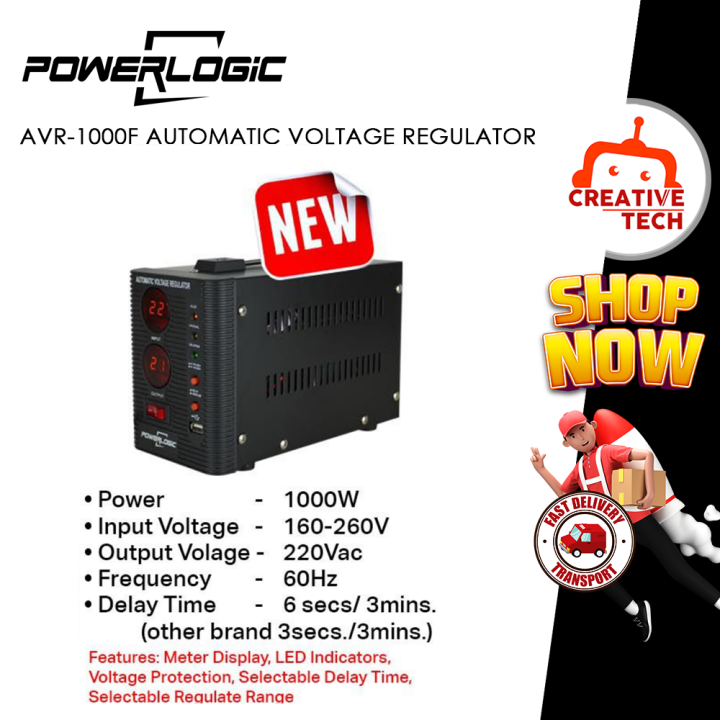 PowerLogic AVR-1000F AUTOMATIC VOLTAGE REGULATOR 1000W | Lazada PH