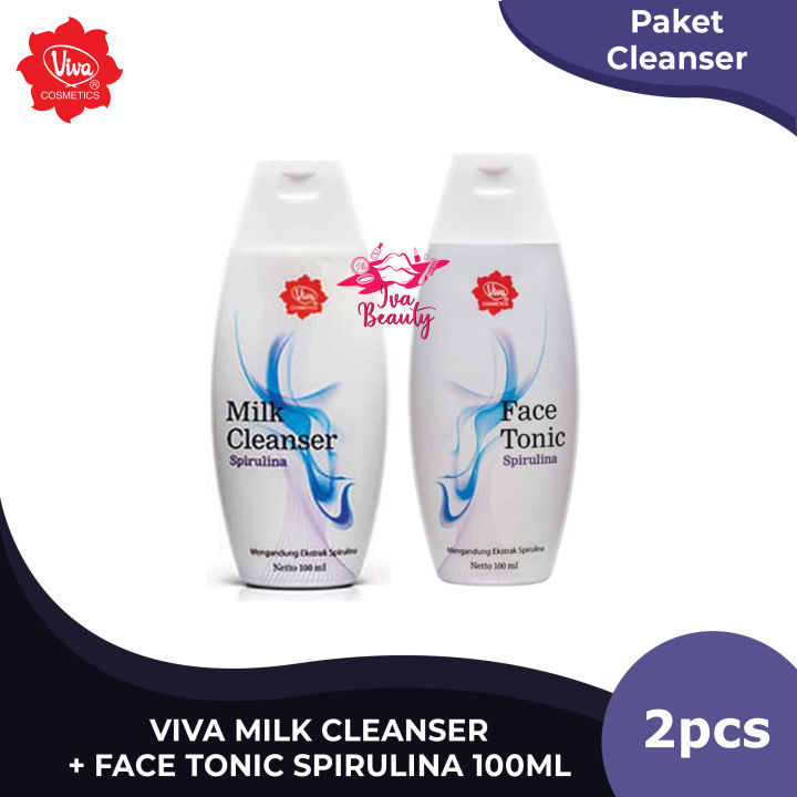 Paket Viva Spirulina [ isi 2 pcs ] / milk cleanser dan face tonic viva ...