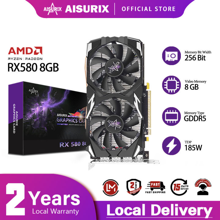 AISURIX RX 580 8GB Graphics Card Computer GPU Radeon AMD Video Card For ...