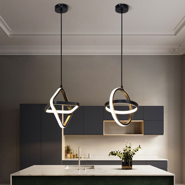 Home Taste Modern Led Pendant Light Black Creative Chandelier Pendant ...