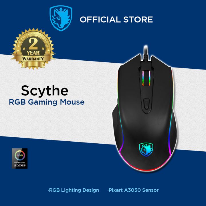 Sades Scythe 7 Programmable Buttons RGB Gaming Mouse | Lazada