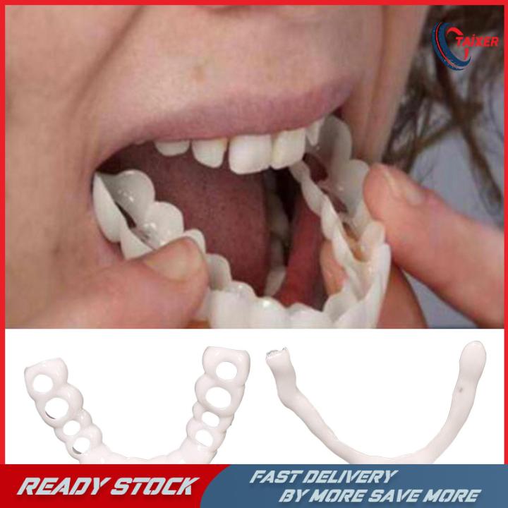 Taixer Upper Top Denture Teeth Veneers False Teeth Tooth Covering Upper ...