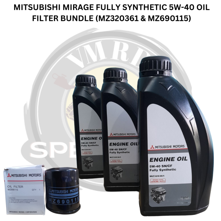 Mitsubishi Mirage Fully Synthetic 5W-40 Oil Filter Bundle (Mz320361 ...