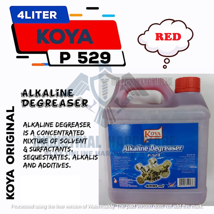 KOYA 4LITER ALKALINE ENGINE DEGREASER P-529 (RED) | Lazada