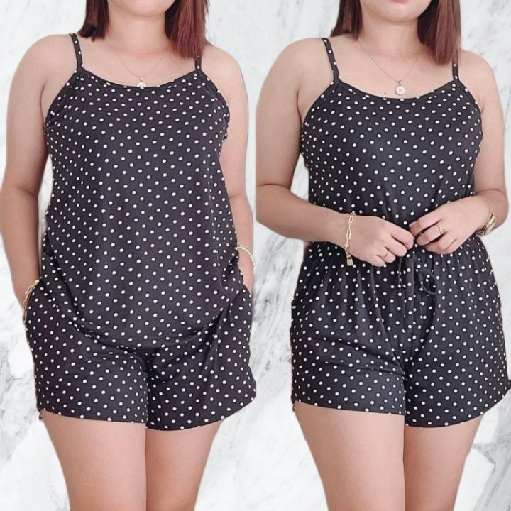 SPAGHETTI TERNO SHORT POLKA DOT CASUAL SET FOR ADULTS FREESIZE (can fit up to large) | Lazada PH