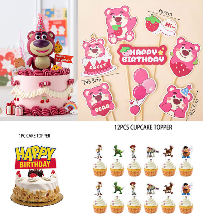 【READY STOCK】 - Toy Story 4 Lotso Strawberry Bear Figurines Cake Topper ...