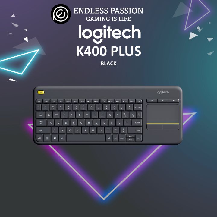 Logitech K400 Plus Wireless Touch TV Keyboard With Easy Media Control ...