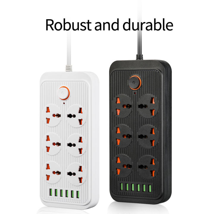 With T Power Strip Multi Plug With 6 Ac Outlet And 6 31a Usb Fast
