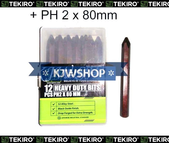 Mata Obeng Ketok Plus TEKIRO PH 2 x 80mm Mata Obeng Ketok + PH2 x 80mm ...