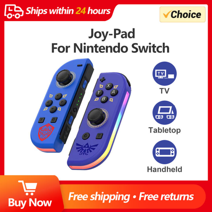 【On Sale】 NS JOYCON BT 5.2 Joy Controller RGB LED Switch Joypad for Nintendo Switch Lite Oled ...