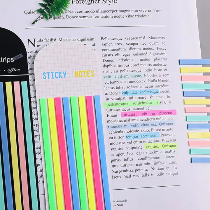 Nodetud Slim Sticky Note Color Fluorescent Note Sticker Creative Note ...
