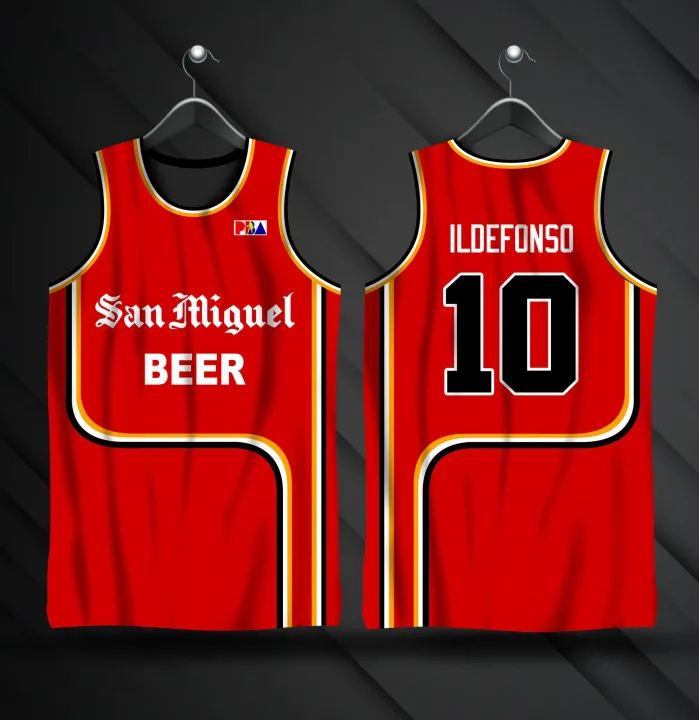 PBA RETRO JERSEY | San Miguel Beermen Ildefonso #10 Red Jersey ...