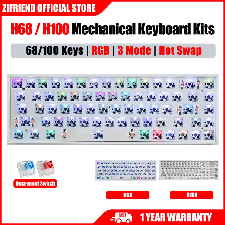 【DELIVER IN 3 DAYS】 ZIFRIEND H68 / H100 Wireless Mechanical Keyboard ...