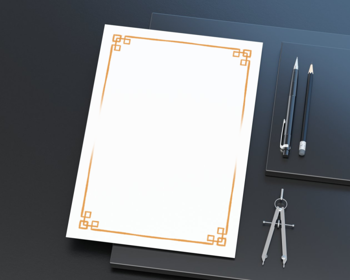 Short or A4 Paper One Bond Paper with Simple Border Designs (5pcs per ...