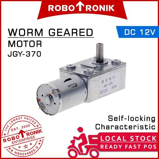 DC Worm Geared Motor 4632 (JGY-370) 12V Torque up to 25kg.cm Gear Motor Bracket | Lazada