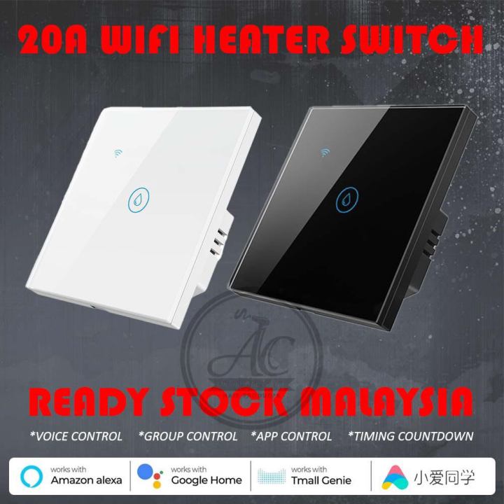 Tuya 20A WiFi Boiler Water Heater Aircon Wireless Smart Switch Touch ...
