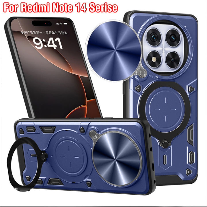 เคสโทรศัพท์เกราะแข็งแบบมีห่วงสำหรับ Xiaomi Redmi Note 14 Pro Plus 14 14 Pro Note14Pro Note14Pro ...