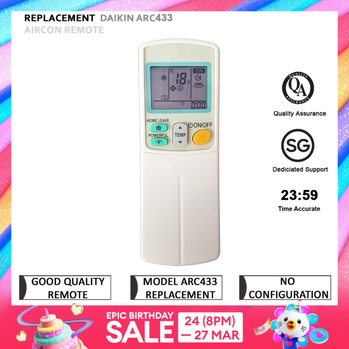 Replacement Daikin Aircon Remote Control ARC433 Aircon Remote | Lazada ...