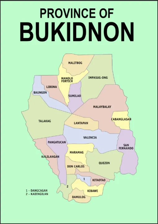 Bukidnon Province Map Waterproof A4 Laminated Chart | Lazada PH