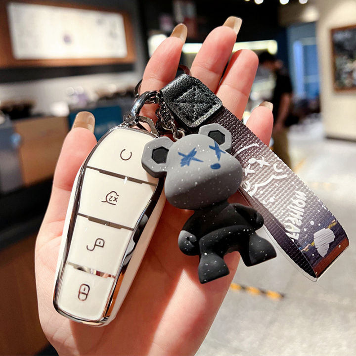 For BYD Car Key Case Cover Protect Shell Bag Accessories with Bear BYD ...