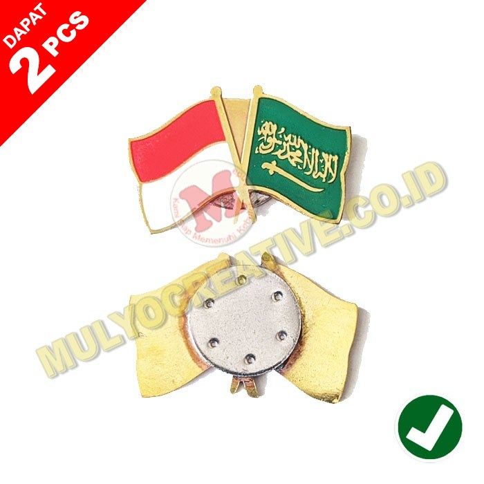 Pin Bendera Persahabatan Indonesia Arab Saudi Cross Flag Pin Magnet ...